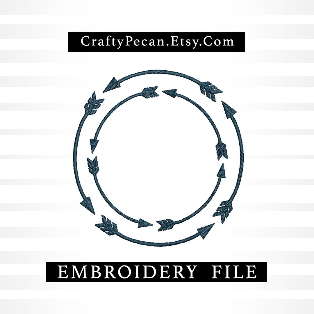 Arrow Embroidery Design: Double Arrow Monogram Frame (digital Download ...