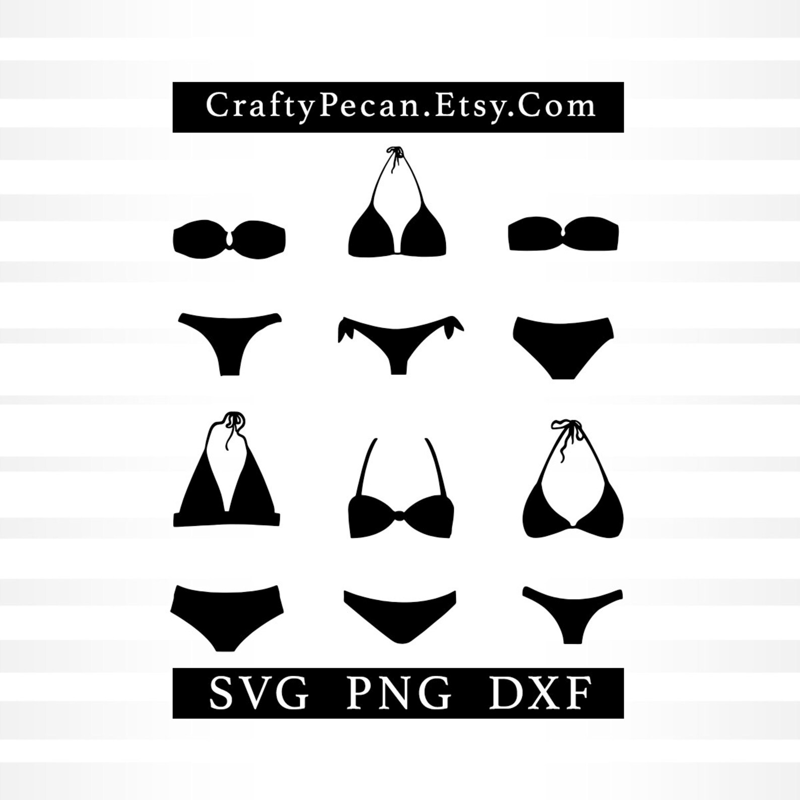 Bikini Svg, Bikini Silhouette Svg Files, Swimsuit Svg Bundle, Summer ...