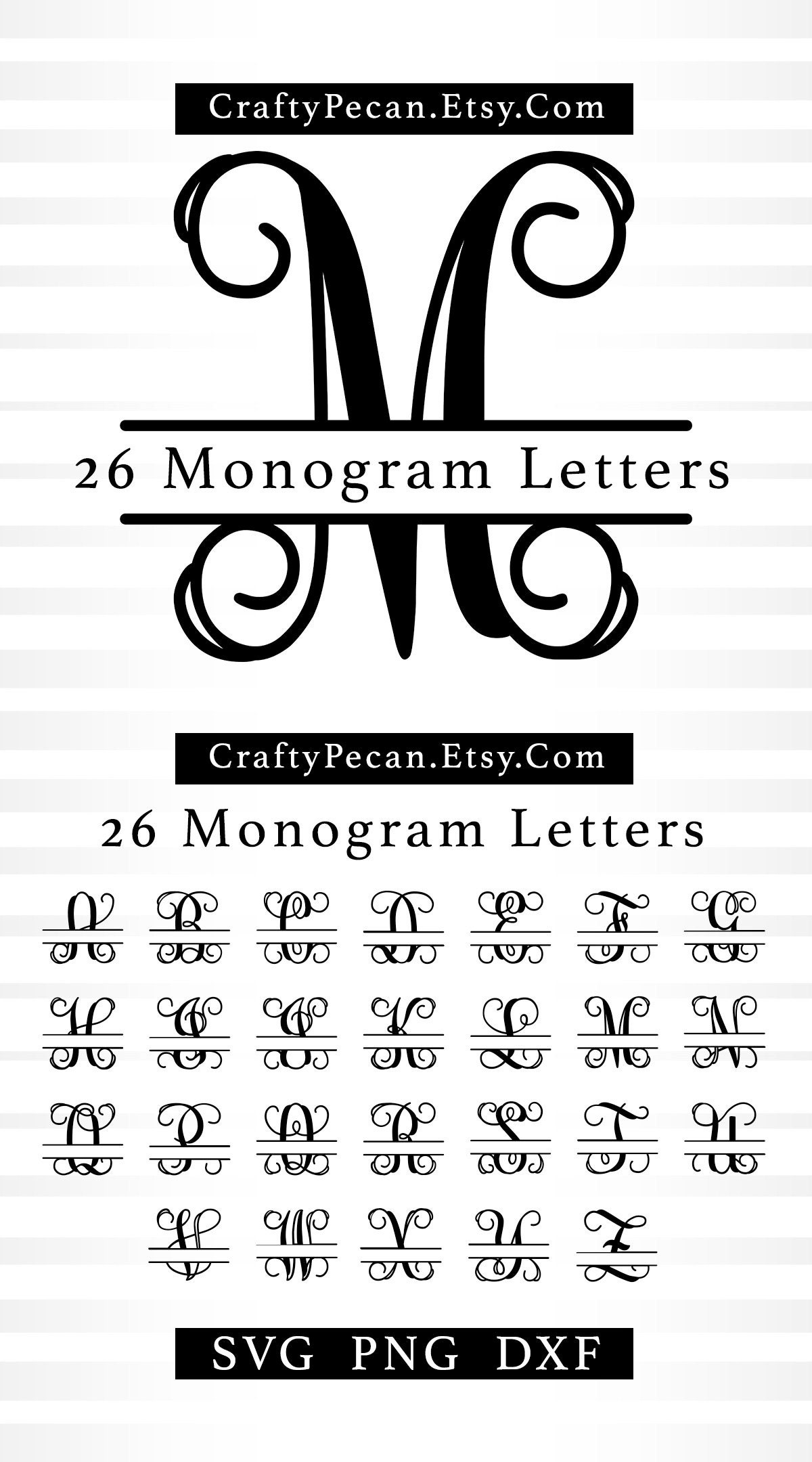 Monogram Svg, 8 Monogram Fonts Bundle Svg, Cricut Font Bundle, Monogram ...