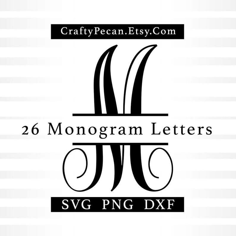 Vine Split Monogram Font Svg, Monogram Svg Alphabet Letters, Png, Dxf ...