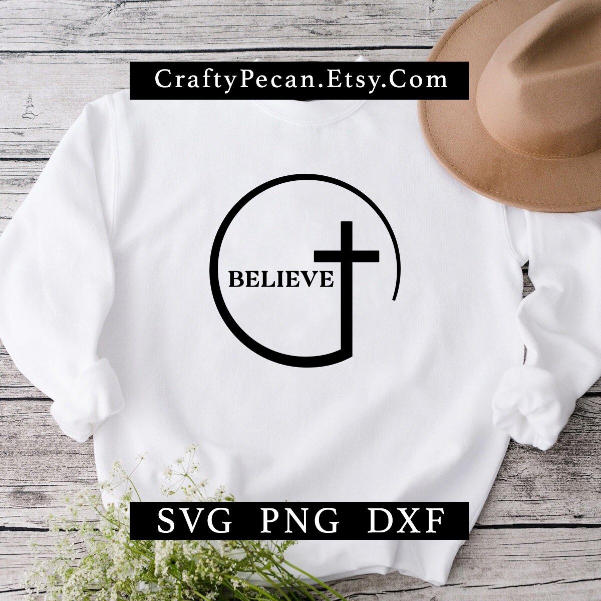 Believe Cross Circle SVG: Christian Easter Design (digital Download) - Etsy