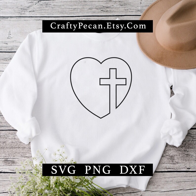 Heart Cross Svg, Cross Heart Svg, Baptism Cross Svg, Christian Shirts ...