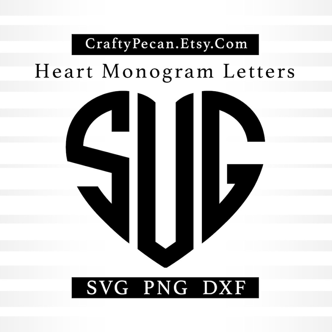 Heart Monogram Font SVG: 3 Letter Alphabet (digital Download) - Etsy