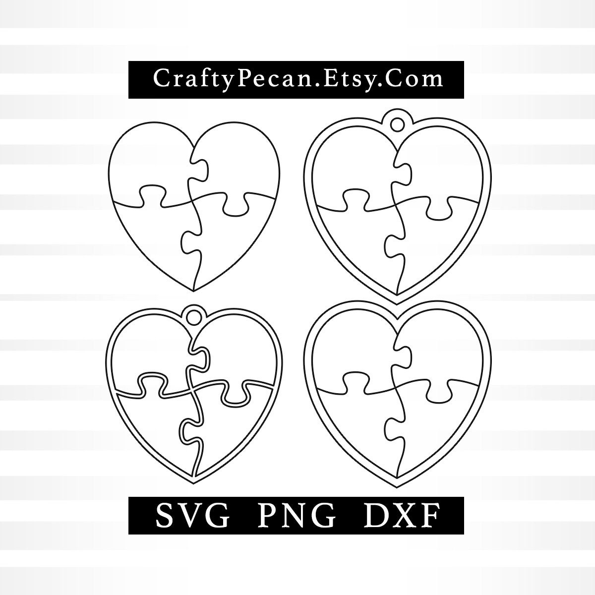 Heart Puzzle Svg, 4 Piece Puzzle Template Svg Files, Heart Puzzle ...