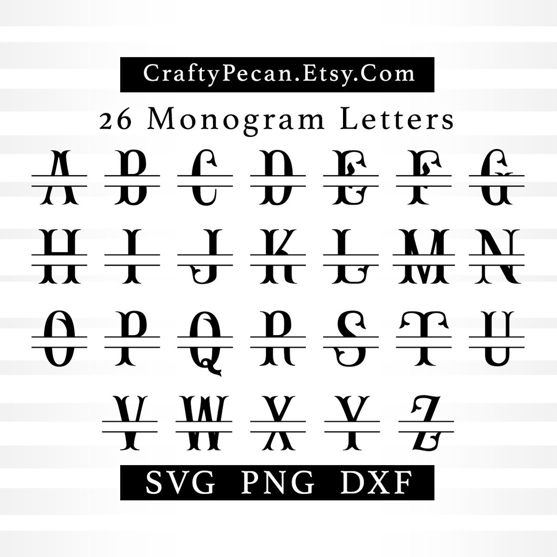 4 Monogram Font Bundle Svg, Split Monogram Alphabet Bundle, Monogram ...