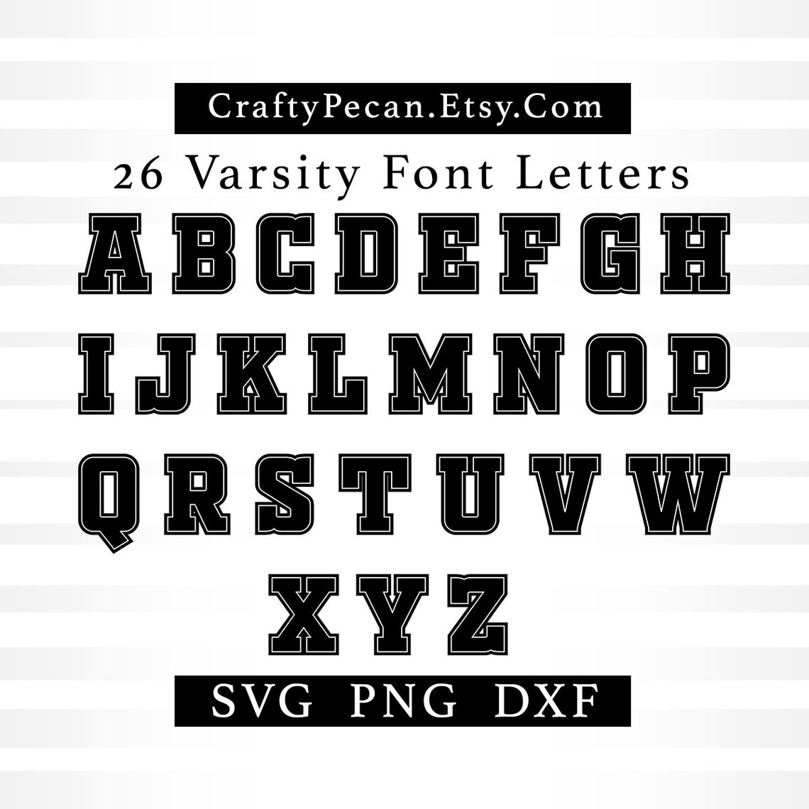 College Varsity Font Svg Alphabet Letters College Svg Varsity Svg