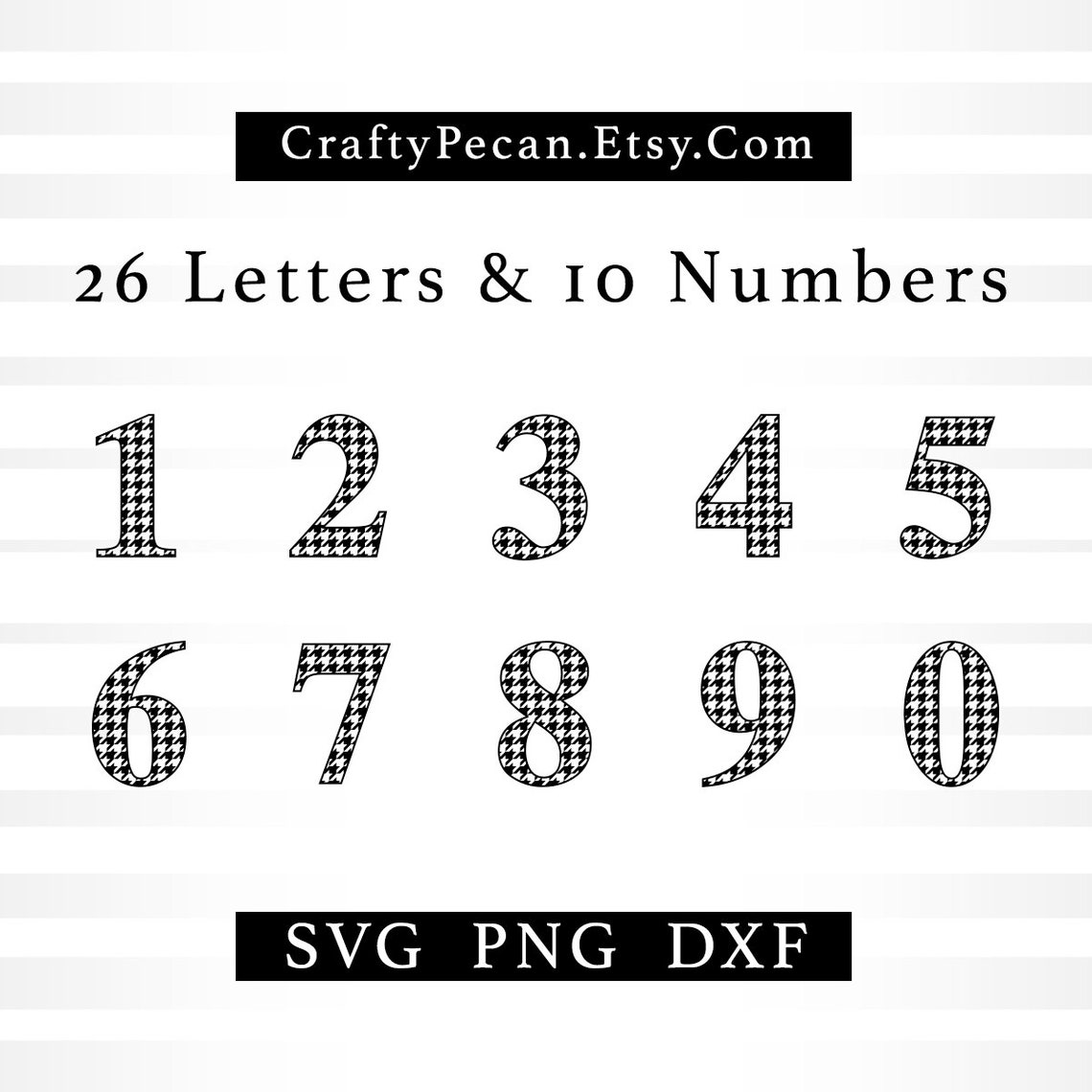 Houndstooth Alphabet Letters Svg, Cricut Font Svg, Fancy Font Svg ...