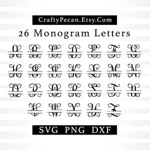 Intertwined Split Monogram Font Letters (SVG, PNG, DXF) - Etsy