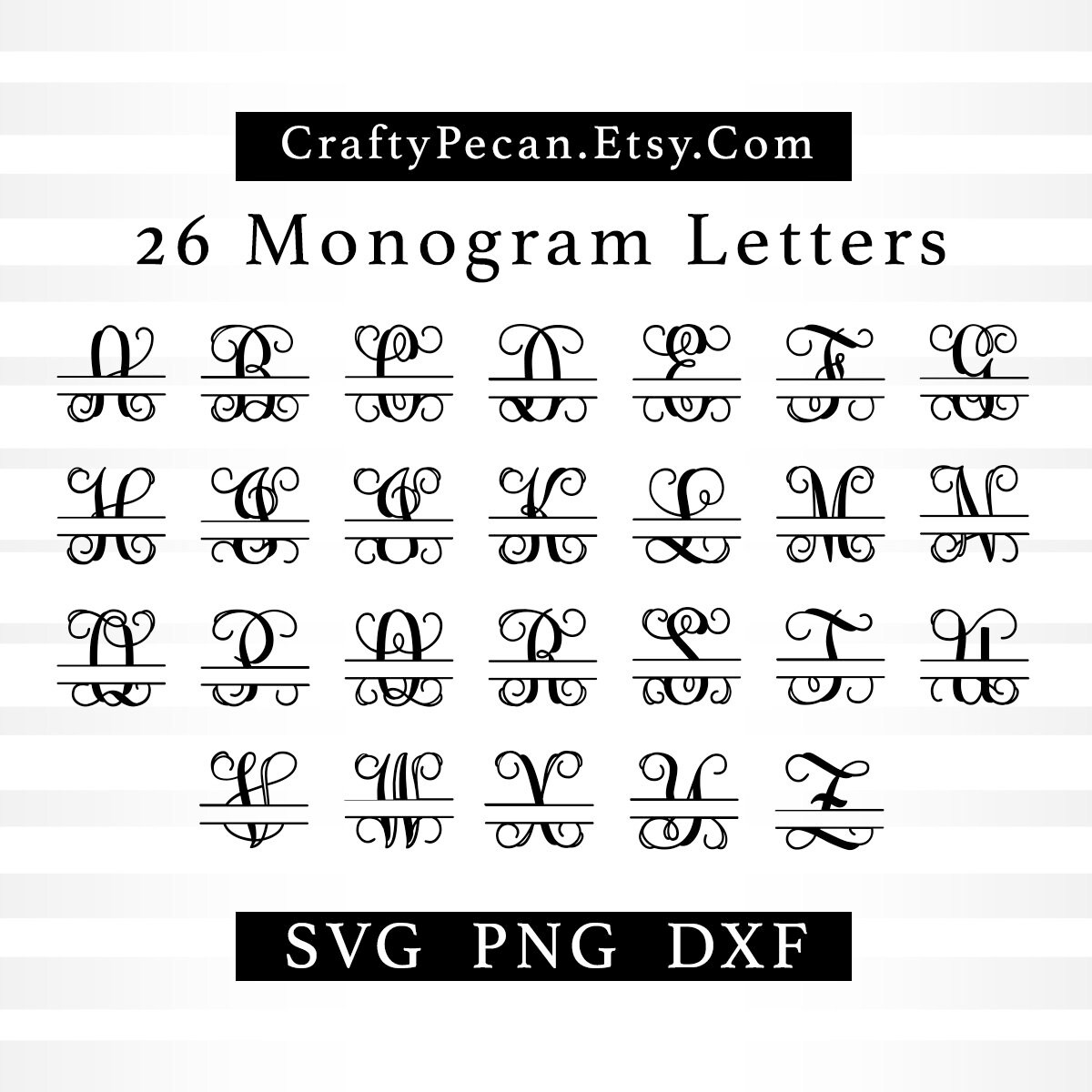 Intertwined Split Monogram Font Letters (SVG, PNG, DXF) - Etsy