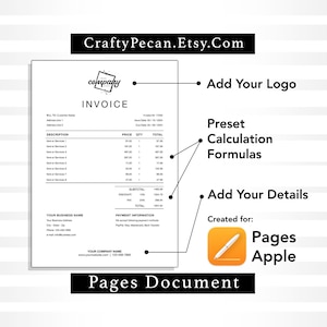 Order Invoice Template for Apple Pages With Logo and Preset Calculation ...