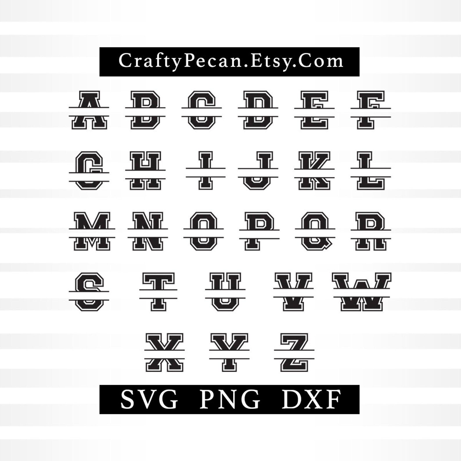 4 Monogram Font Bundle Svg, Split Monogram Alphabet Bundle, Monogram ...