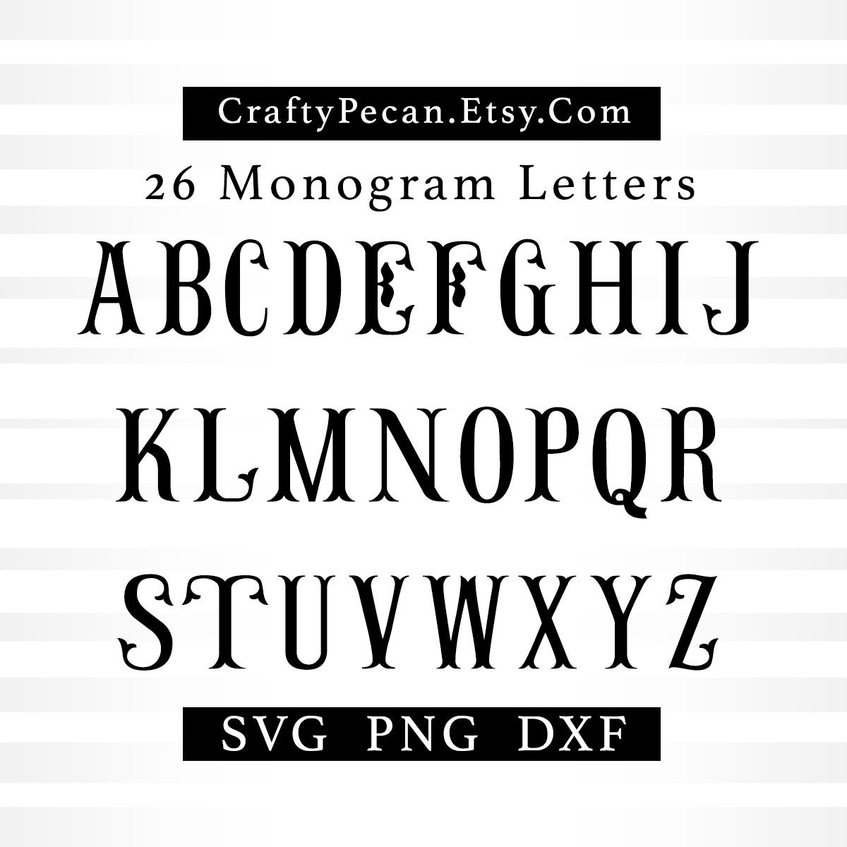 Fishtail Font Svg Png Files, Monogram Svg Alphabet, Cricut Font Svg ...