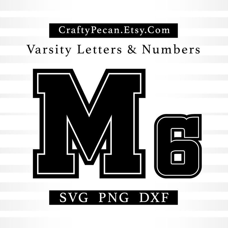 Varsity Font SVG: College Letters and Numbers (PNG, DXF) - Etsy