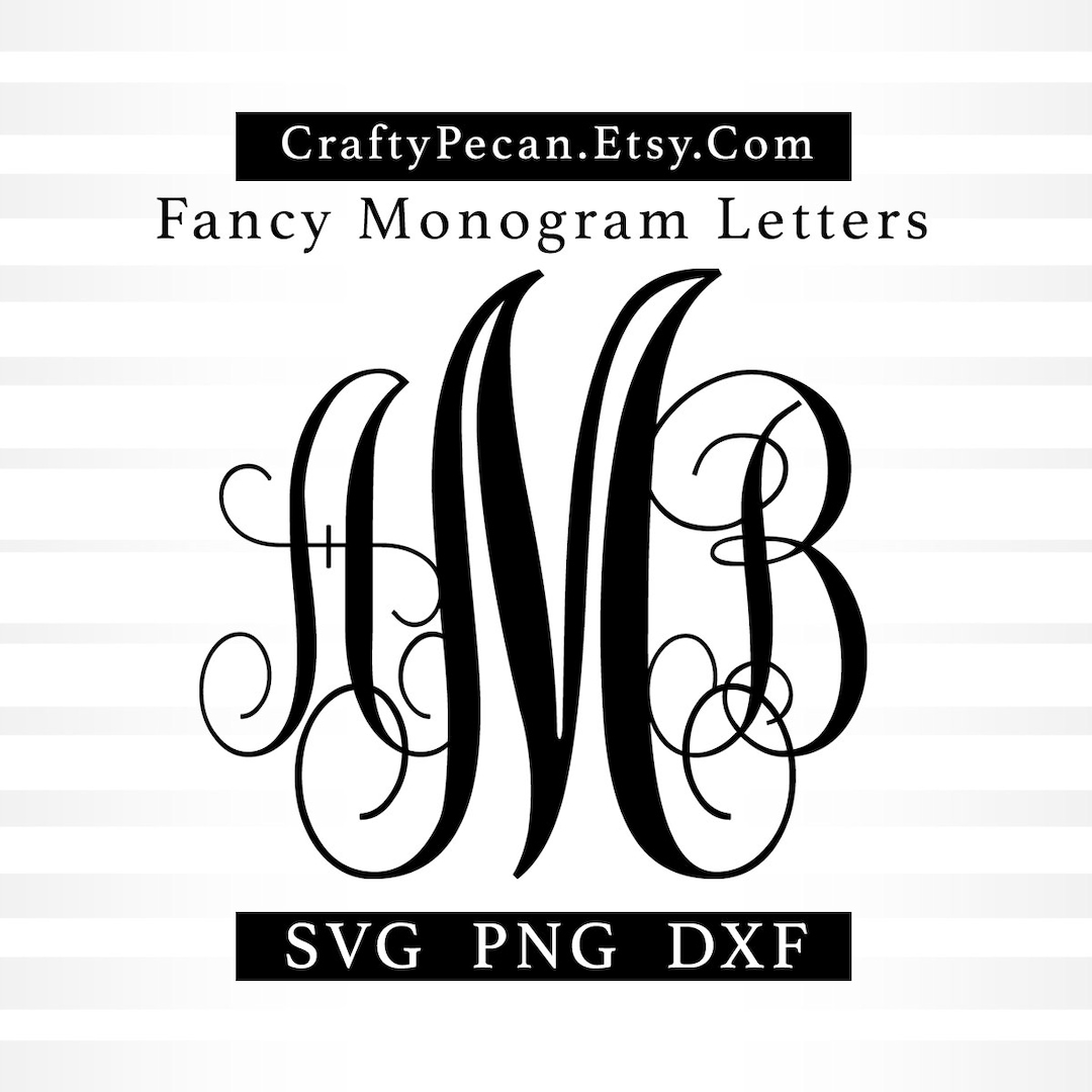 Fancy Vine Monogram Font Svg Png Swirly Alphabet Letters, Cricut Font ...
