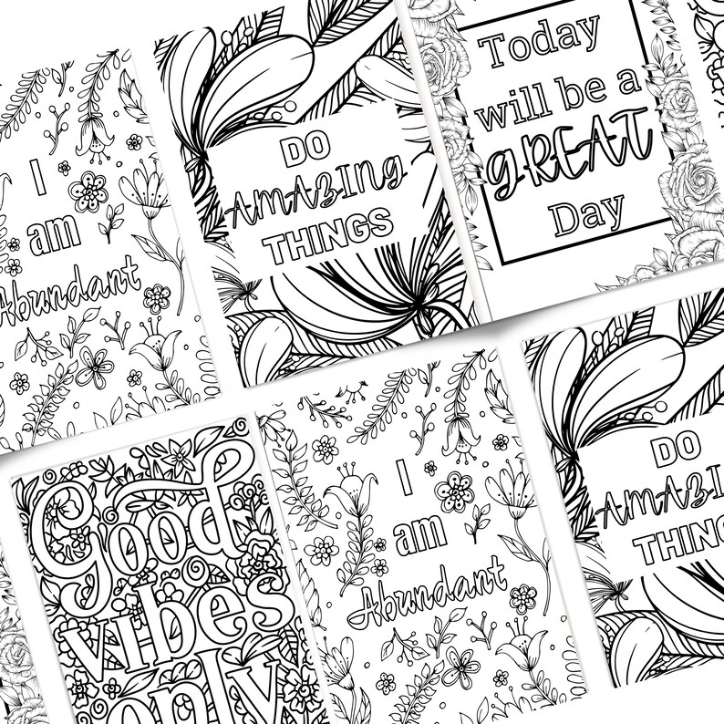 Empowering Mindset: 5 Motivational Coloring Pages L the Perfect Range ...