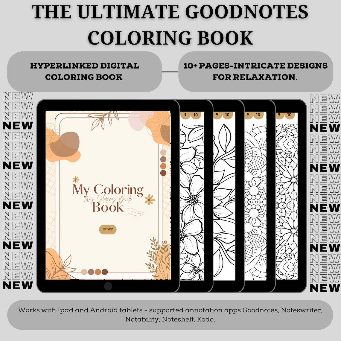 My Digital Coloring Book L Goodnotes Coloring Book L Intricate ...