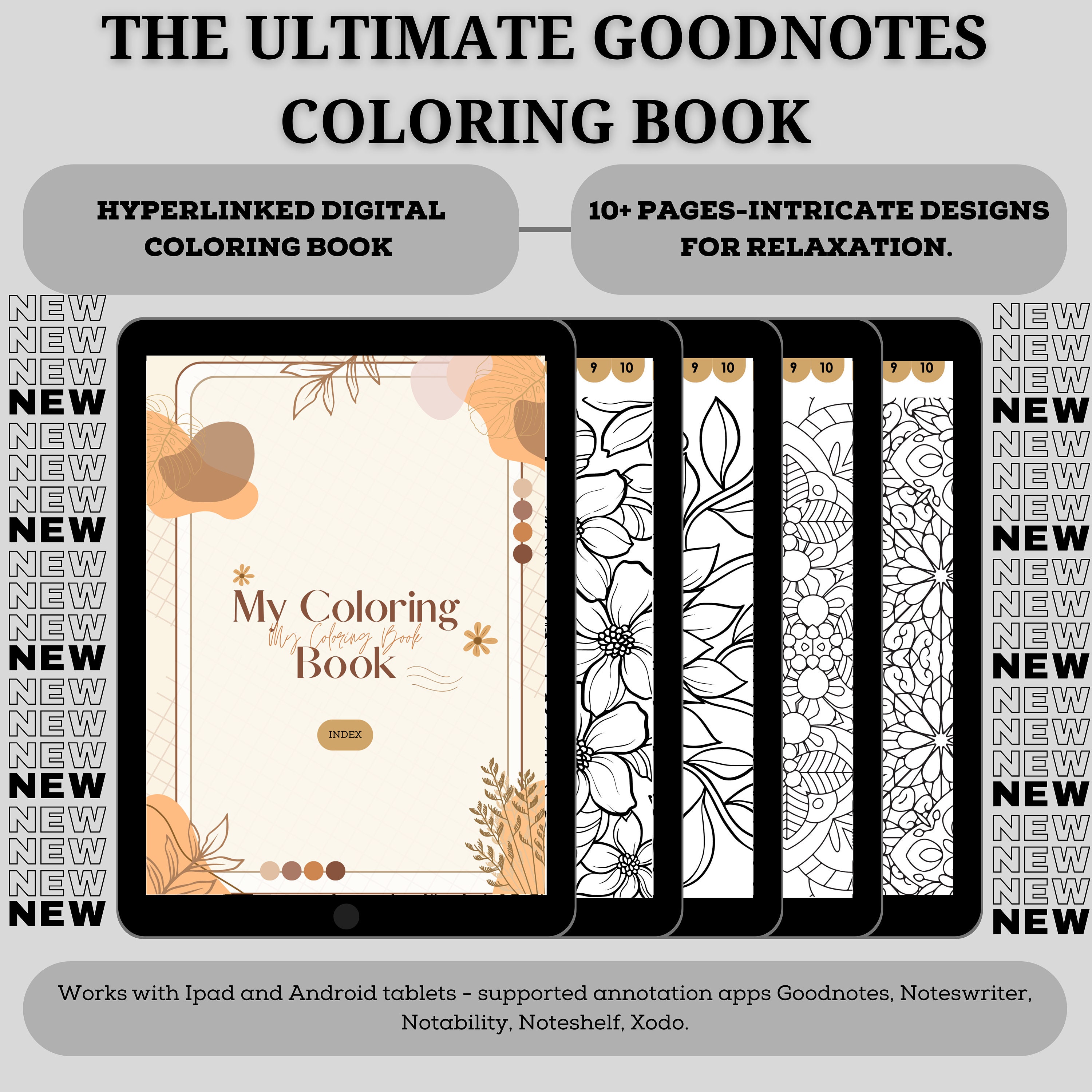 My Digital Coloring Book L Goodnotes Coloring Book L Intricate ...