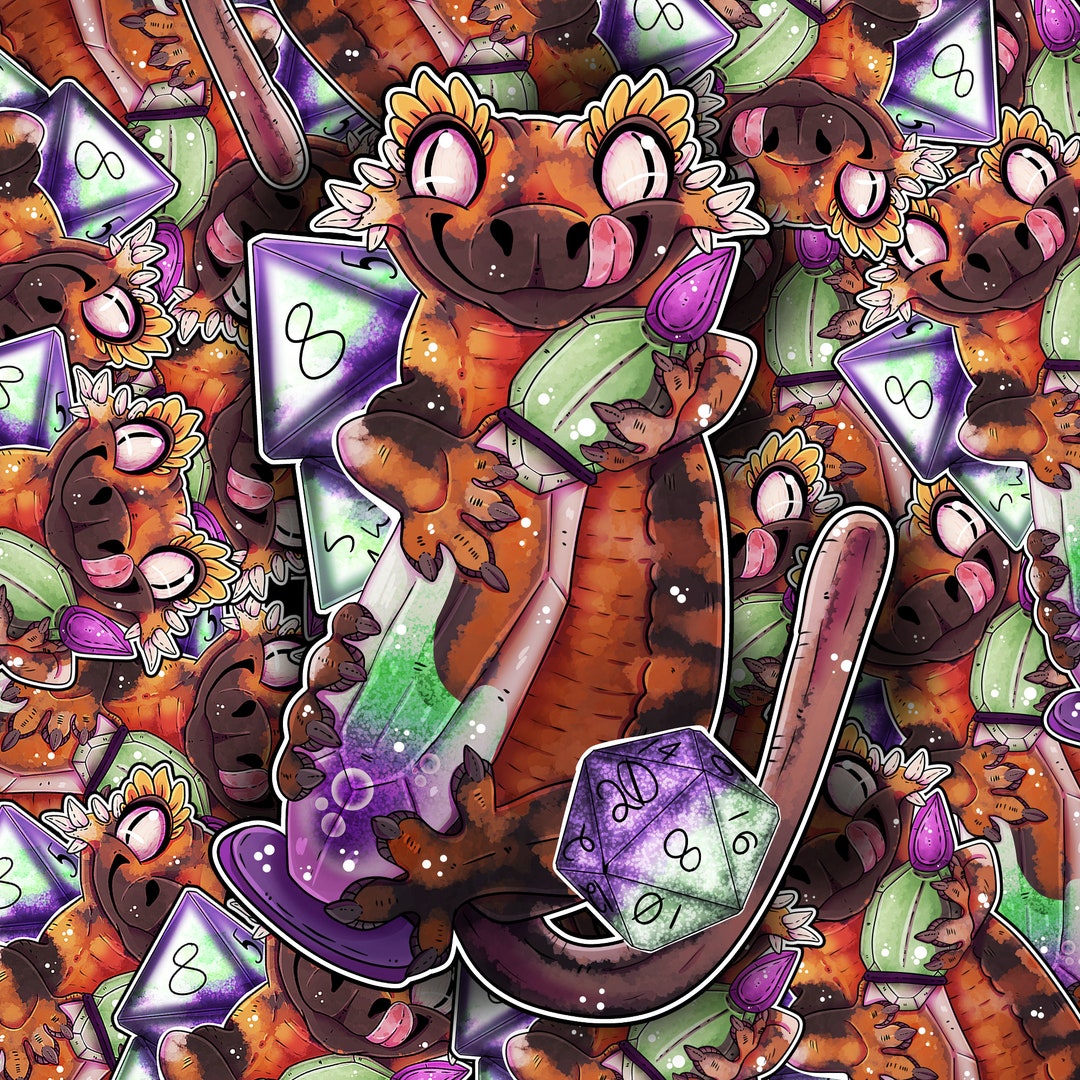 DND Sticker Crested Gecko Rouge - Etsy
