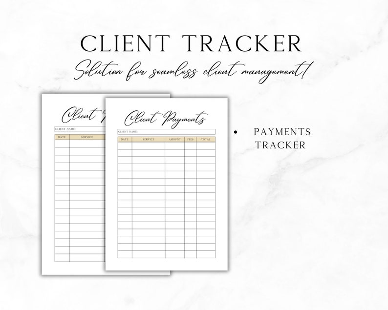 Client Payment Tracker Printable Invoice Organizer Freelancer Finance ...