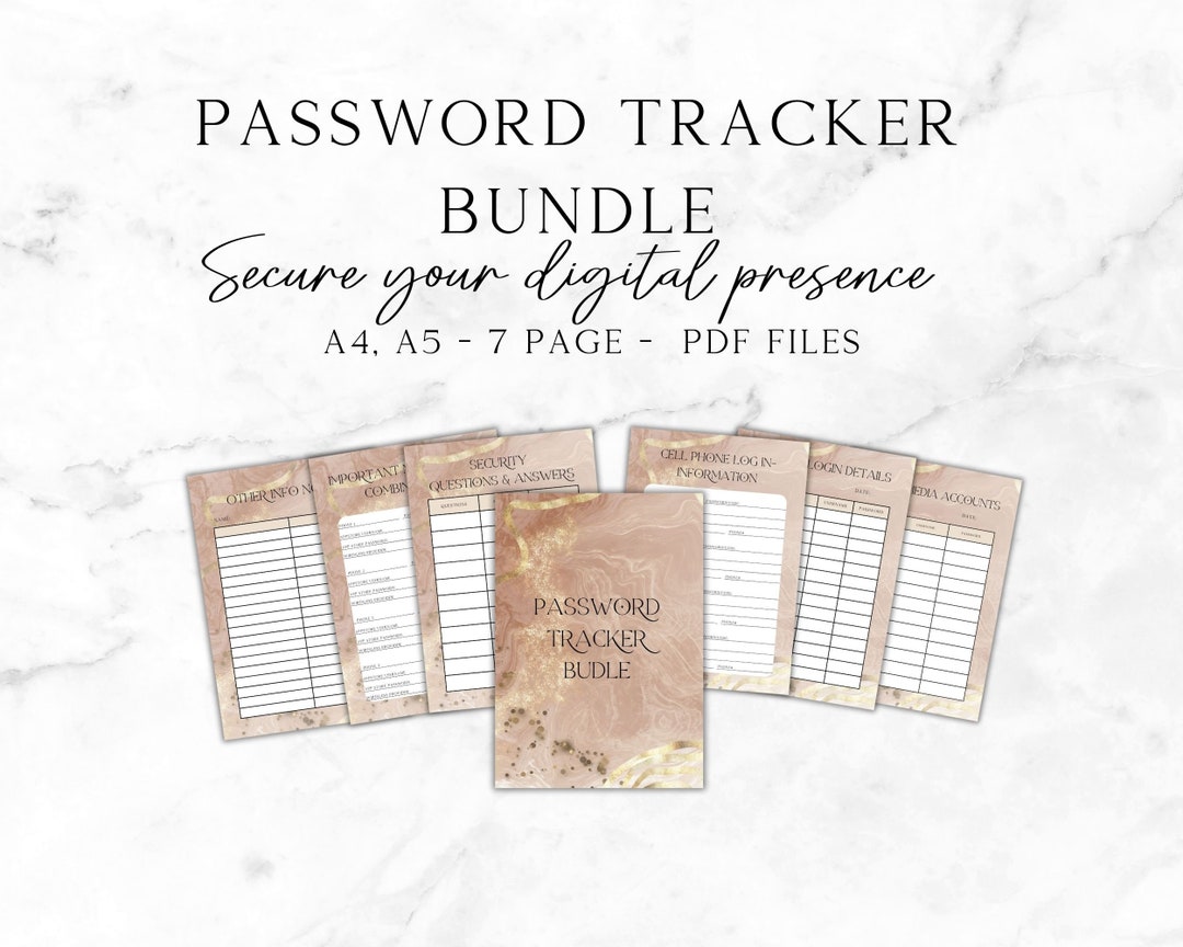 Comprehensive Security: A4 Minimal Password Tracker Stay Organized and ...