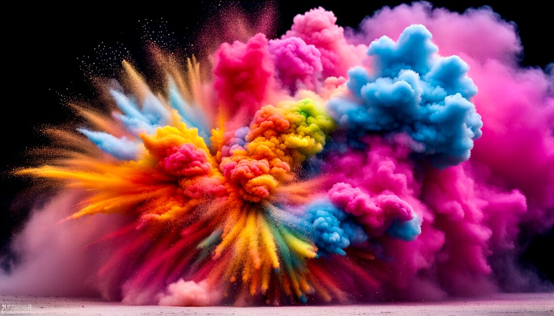 Colorful Powder Cloud 8k Background - Etsy