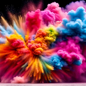 Colorful Powder Cloud 8k Background - Etsy