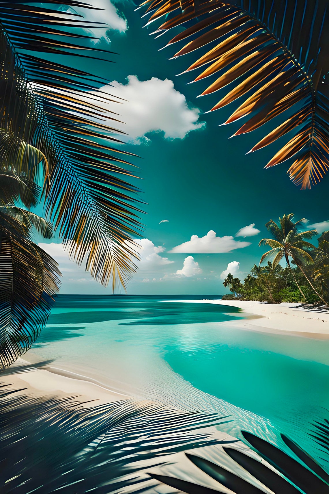 Beautiful Tropical Beach, 8k Background, Digital Download for Canvas ...