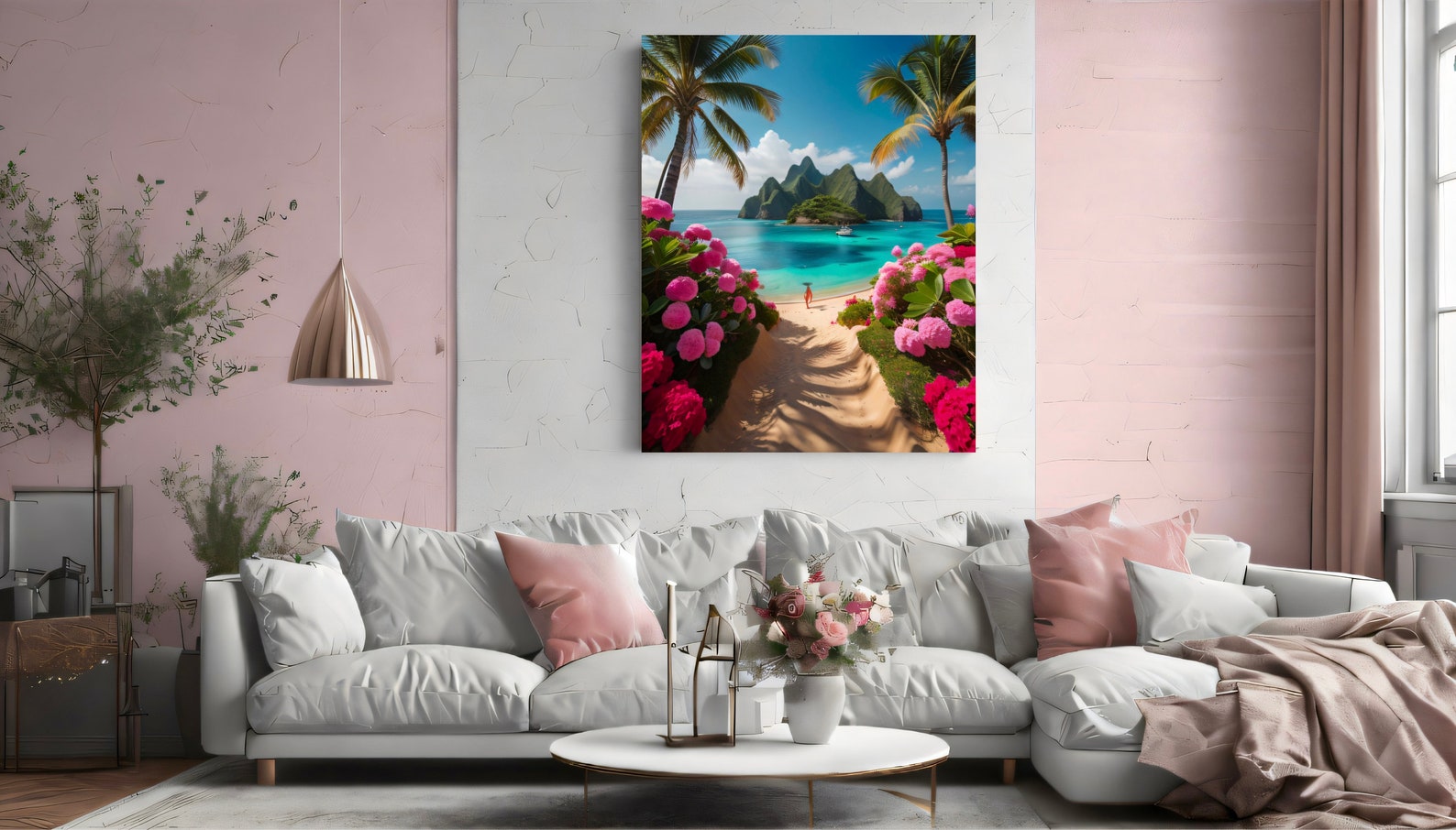Colorful Tropical Beach, 8k Background, Digital Download for Canvas ...