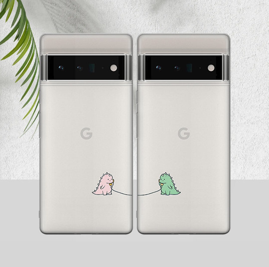 Transparent Cute Dinosaur Couple Phone Case Matching Phone Cover for ...