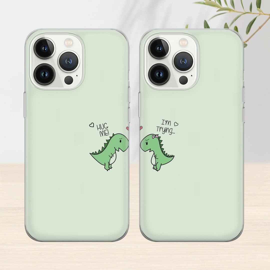 Cute Dinosaurs Hugging Couple Matching Phone Case Phone Cover Couple ...