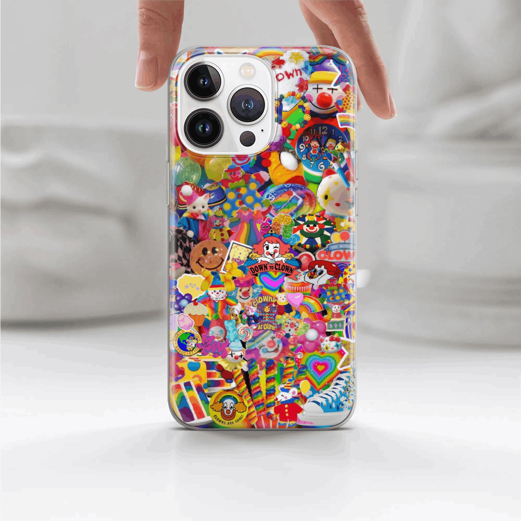 Ugly Circus Clown Phone Case Scary Clown Cover for iPhone 15 Pro Max ...