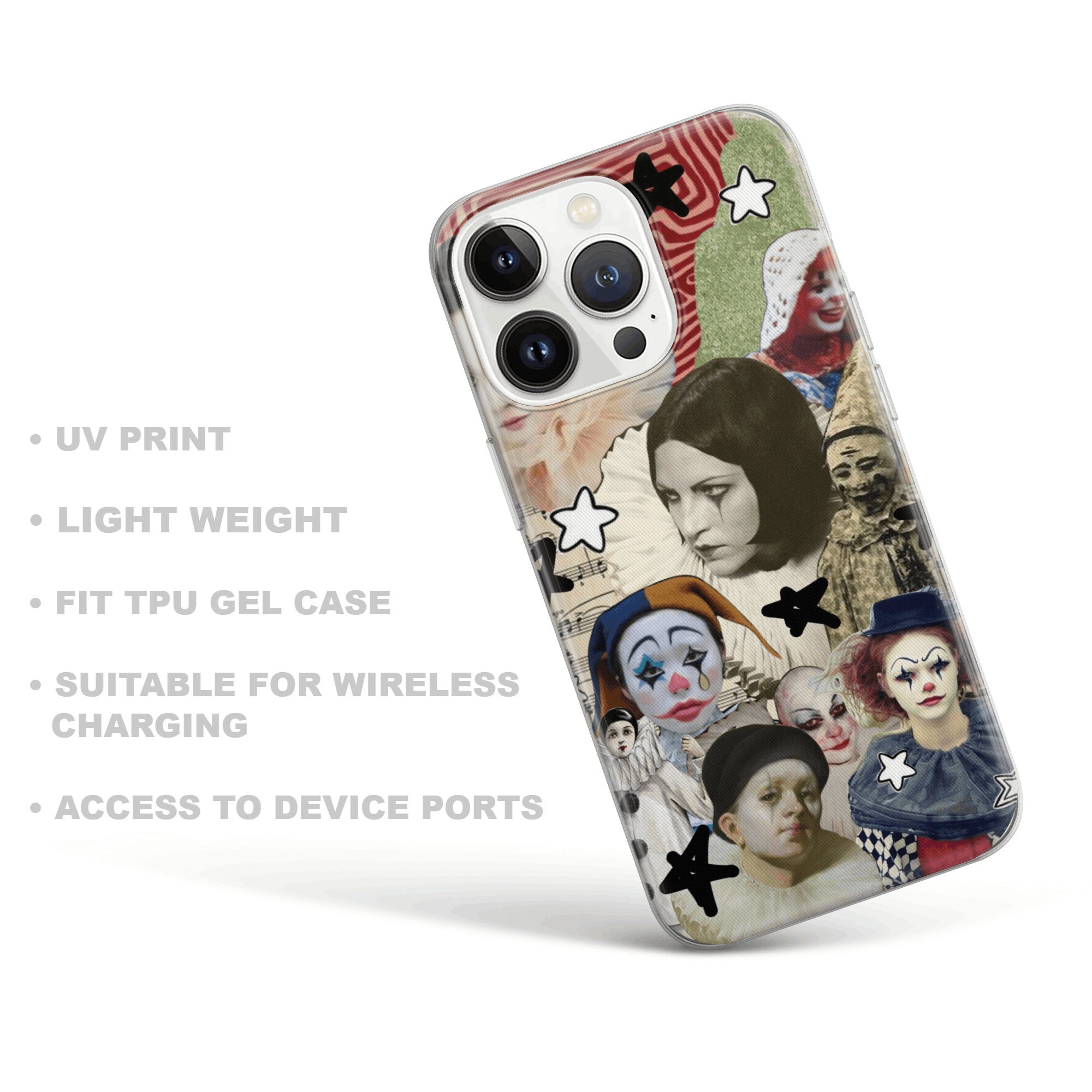 Creepy Ugly Clown Phone Case Scary Clowns Cover for iPhone 15 - Etsy