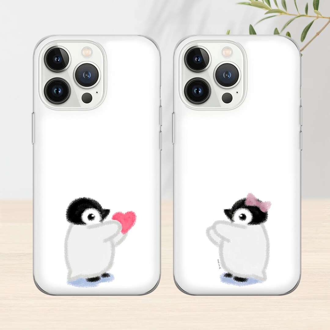 Cute Penguin Couple Matching Phone Case Matching Phone Cover Couple ...