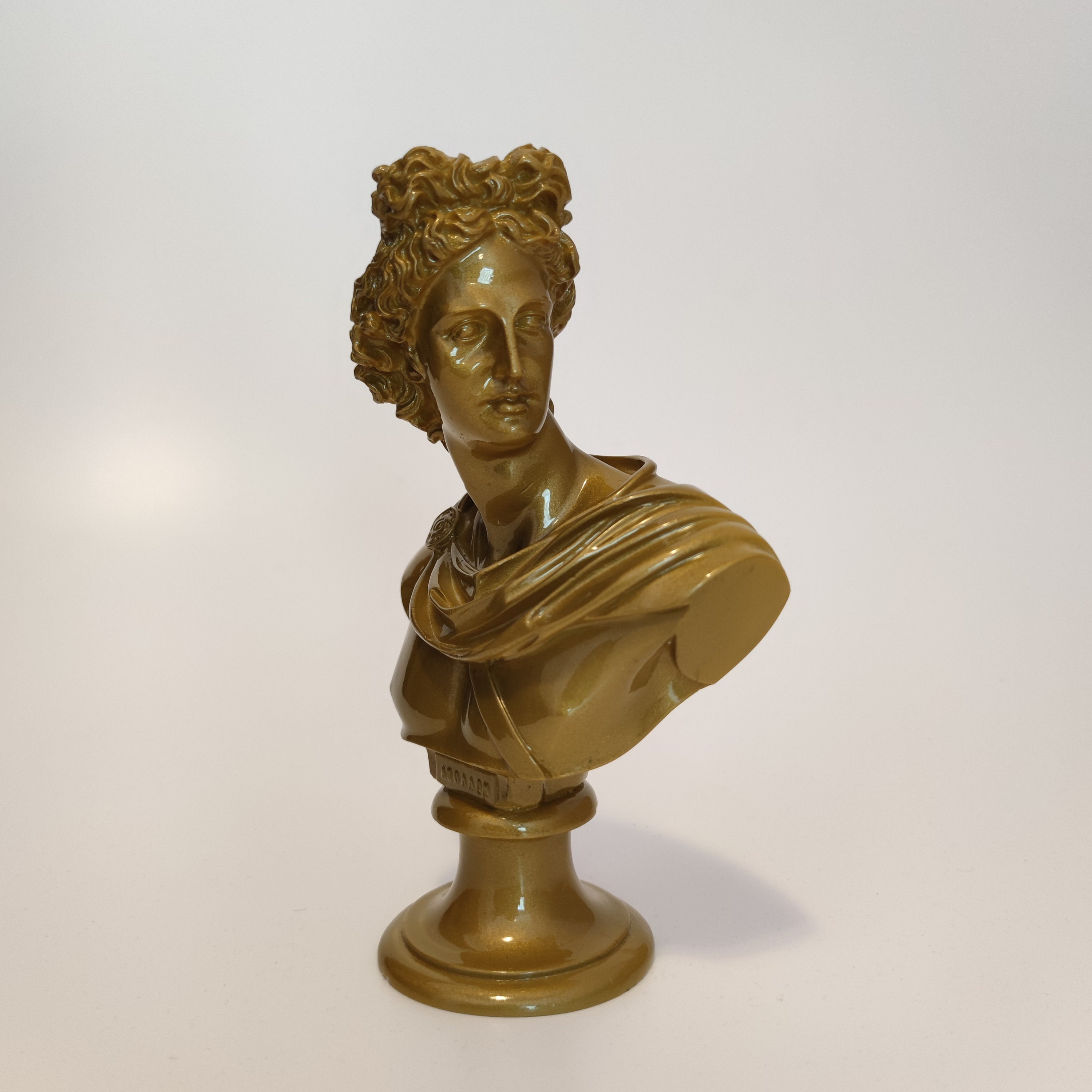 Apollo Bust Head Staue Cast Marble Handmade Greek Roman God 22.5cm8 ...