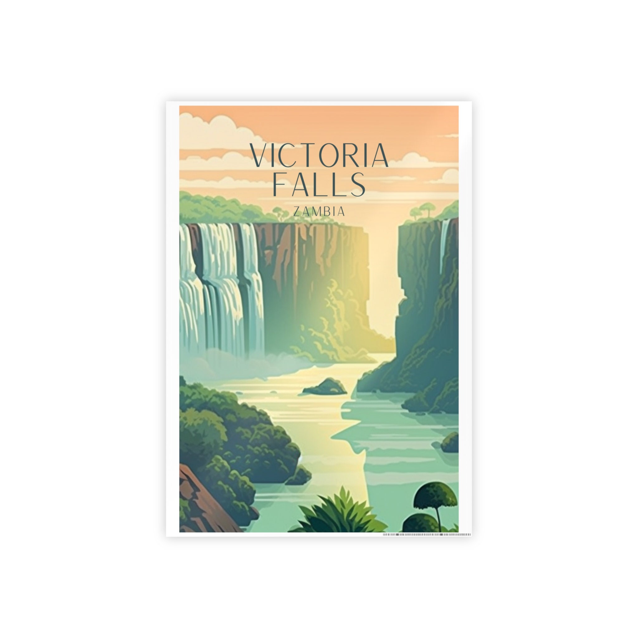Victoria Falls Art Deco Travel Print - Victoria Falls Poster, Africa ...