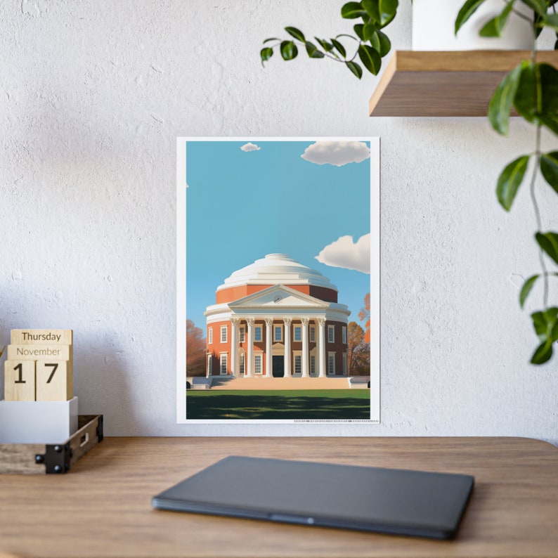 University of Virginia Art Deco Travel Print - UVA Poster, Rotunda ...