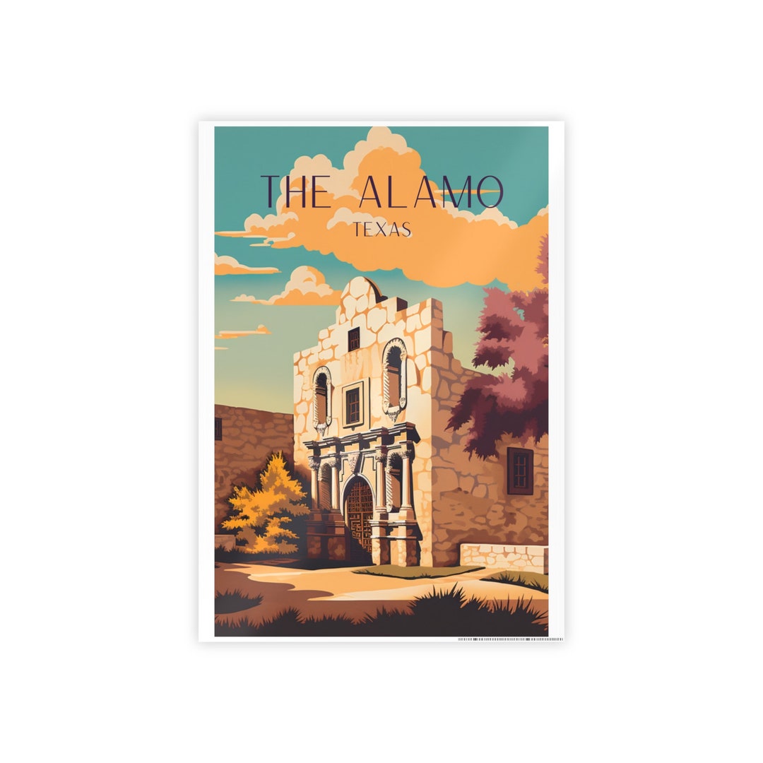 Alamo Art Deco Travel Print - Alamo Poster, Texas Print, Western Print ...