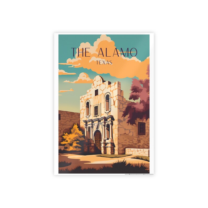 Alamo Art Deco Travel Print - Alamo Poster, Texas Print, Western Print ...