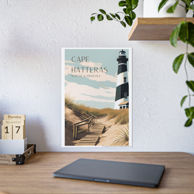 Cape Hatteras Art Deco Travel Print - Cape Hatteras Poster, North ...