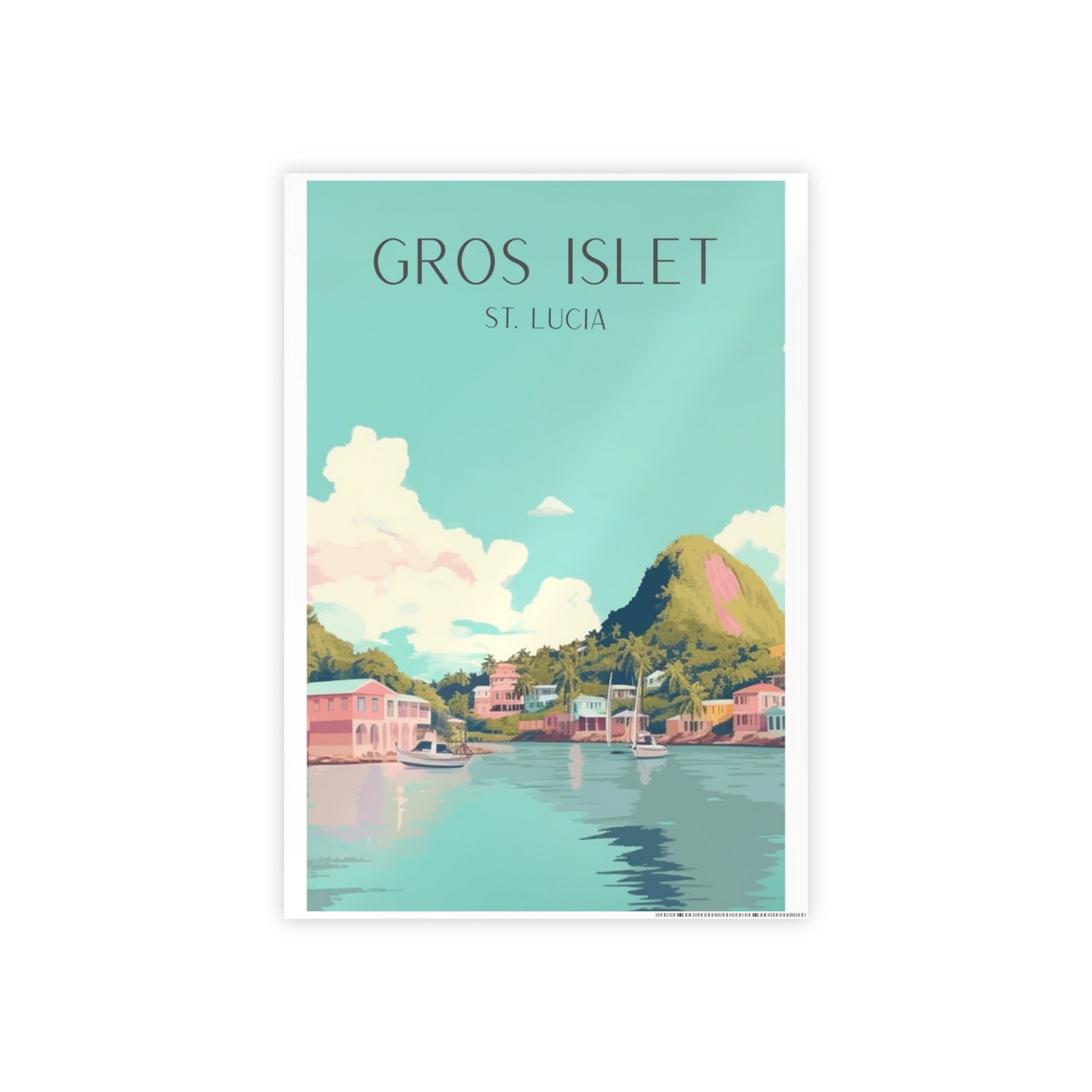 Gros Islet Poster - St. Lucia Wall Art, Beach Home Decor, Beach House ...