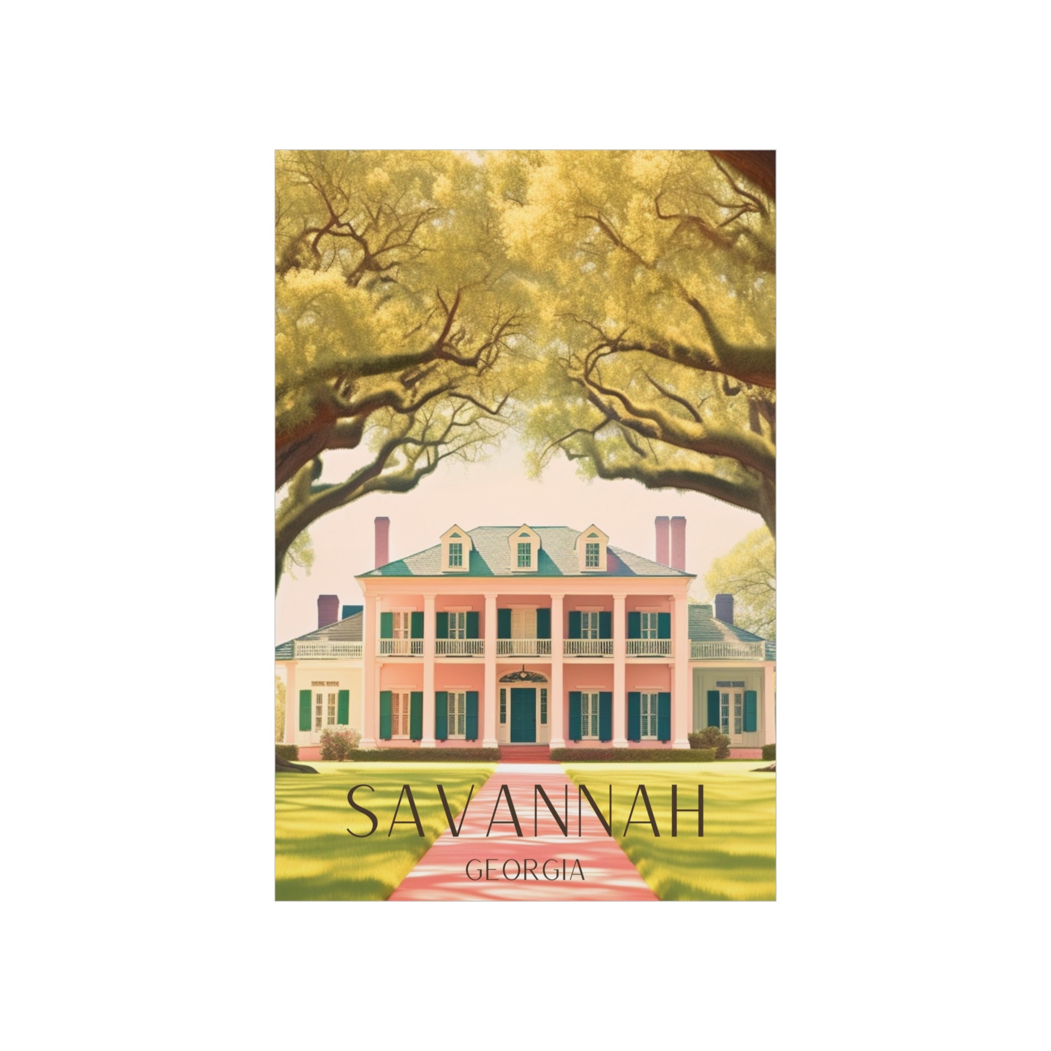 Digital Download Savannah Travel Print Georgia Poster, Southern Print ...