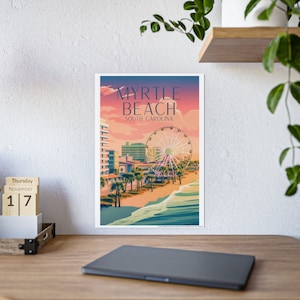 Myrtle Beach Poster, Retro Wall Decor, 1960s Style, Beach House Decor ...