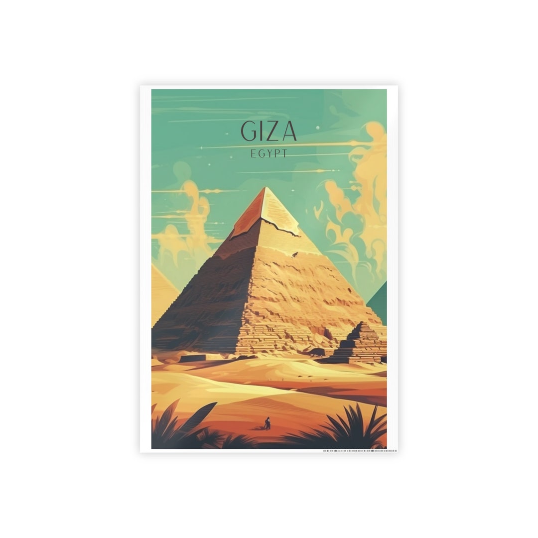 Pyramid Art Deco Travel Print - Pyramid Poster, Giza Print, Africa ...