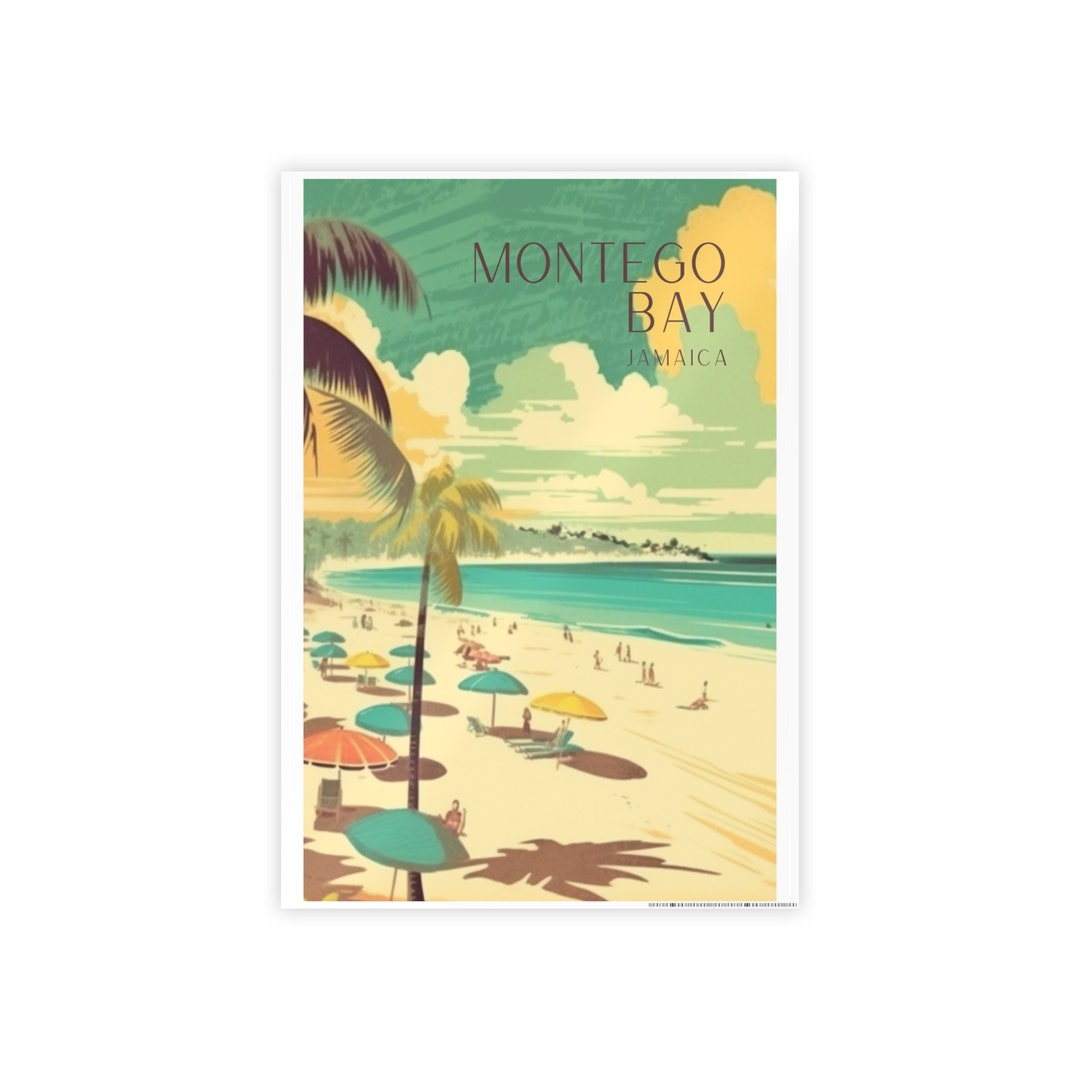 Montego Bay Art Deco Travel Print - Montego Poster, Jamaica Print ...