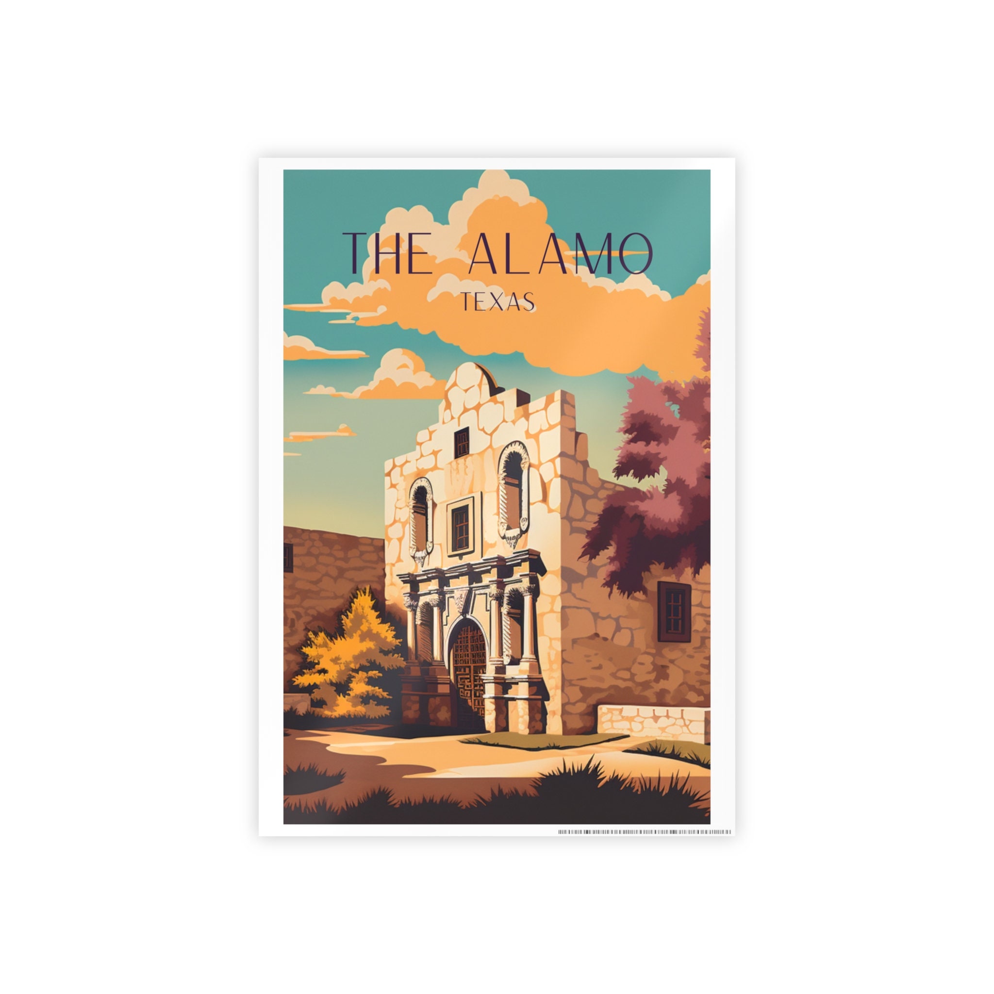 Alamo Art Deco Travel Print Alamo Poster Texas Print - Etsy