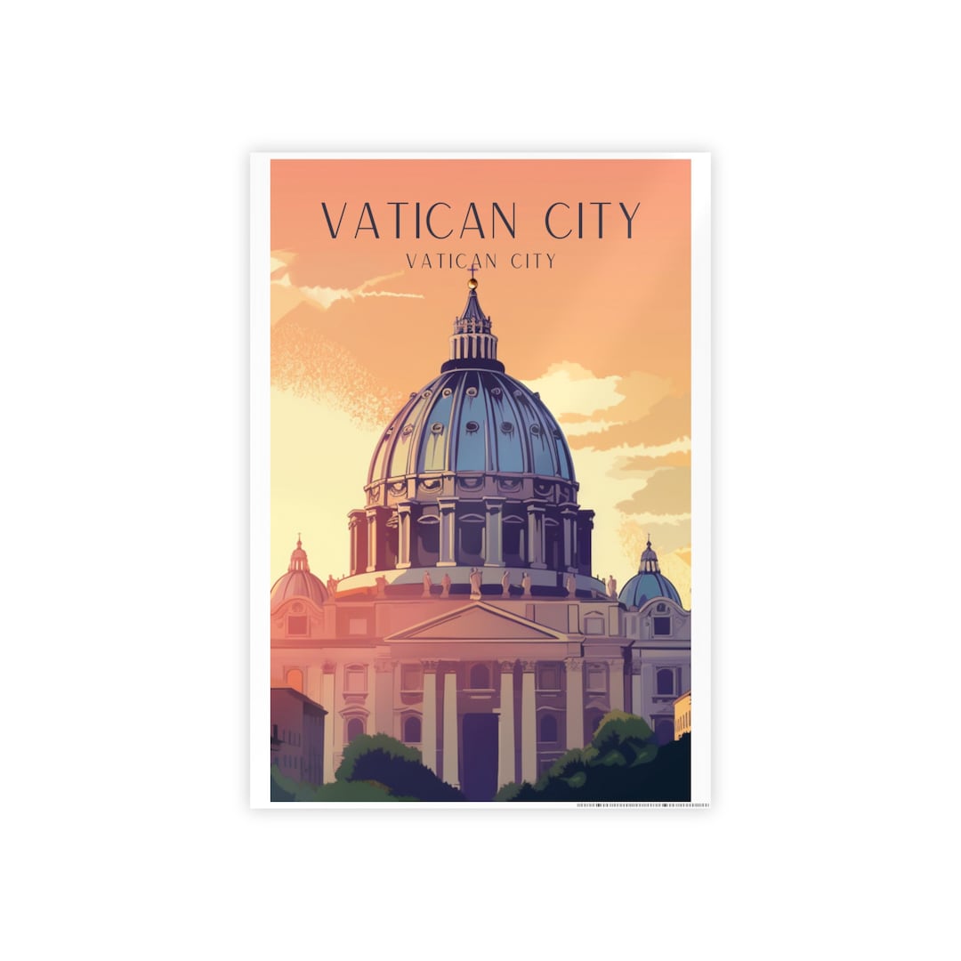 Vatican City Art Deco Travel Print - Vatican City Poster, St. Peter's ...