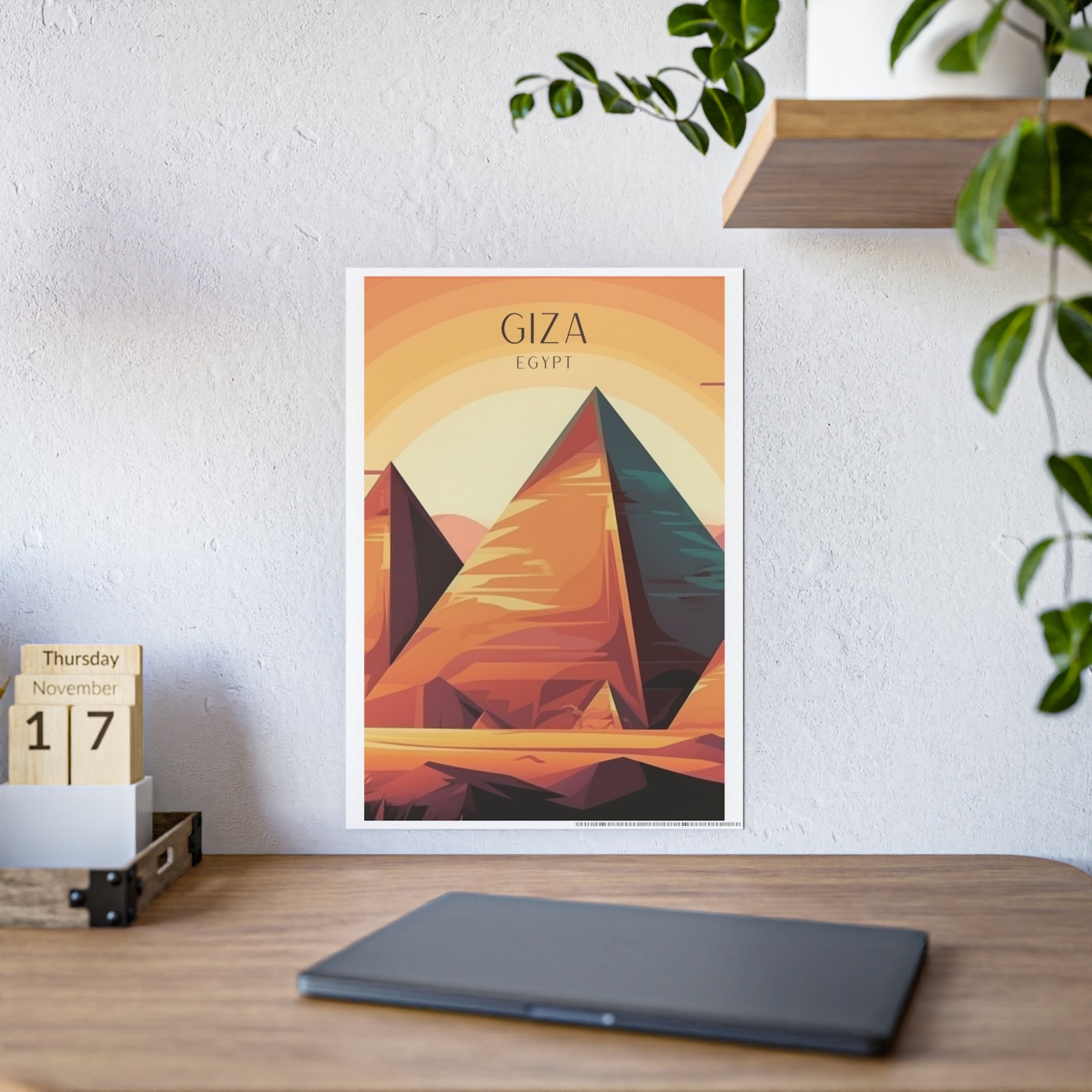 Pyramids Art Deco Travel Print - Pyramids Poster, Giza Print, Africa ...