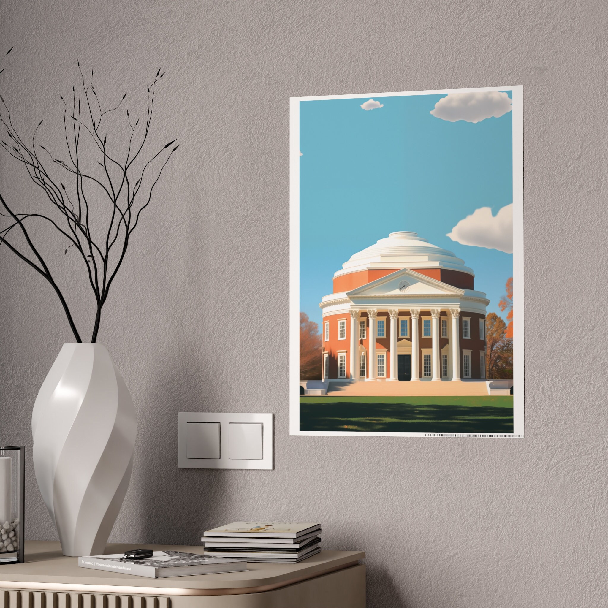 University of Virginia Art Deco Travel Print - UVA Poster, Rotunda ...