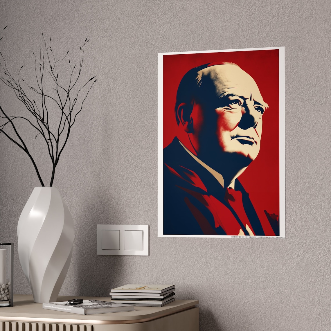 Winston Churchill Poster, Campaign Poster, Churchill Art, Wall Art ...