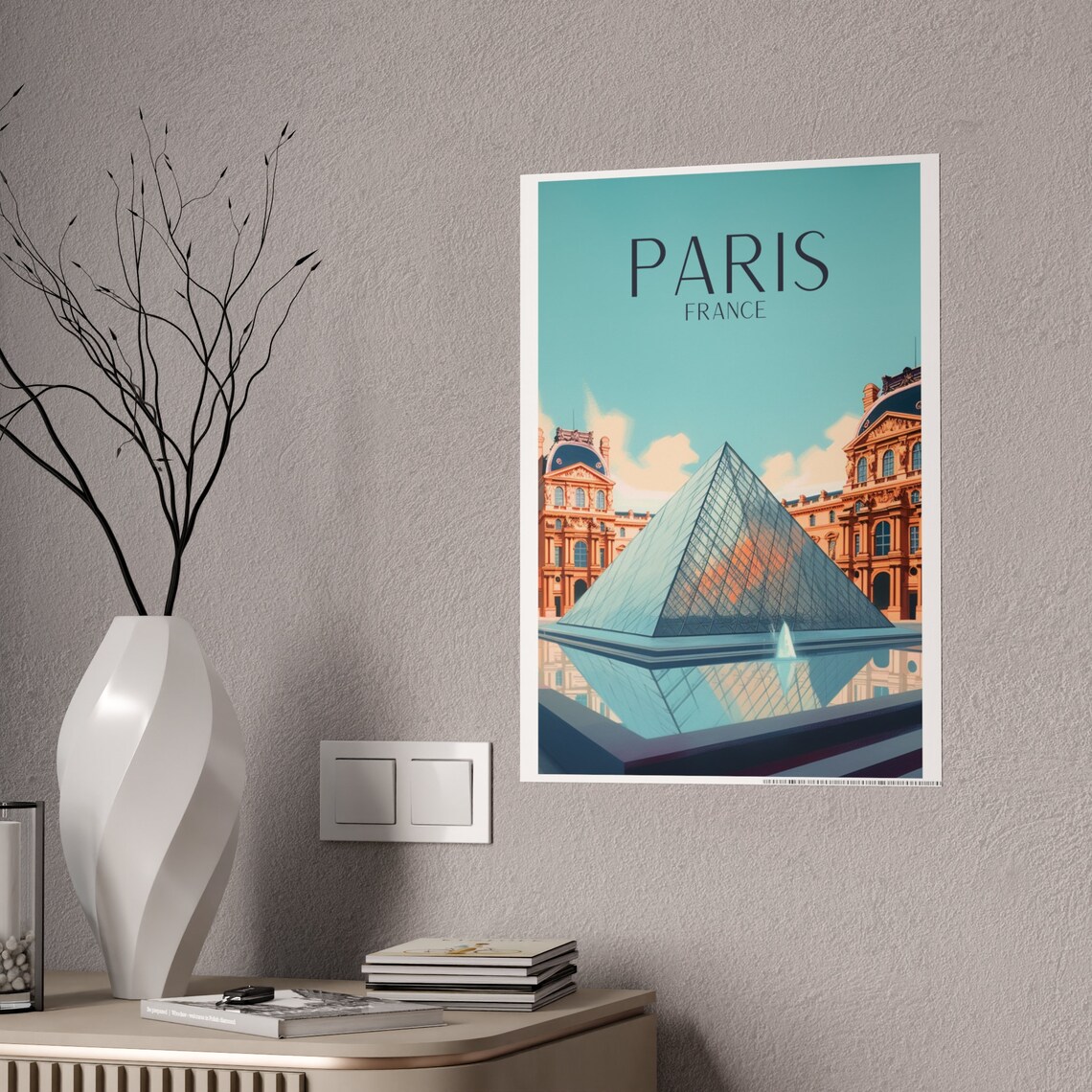Louvre Travel Print - Louvre Poster, Paris Print, France Print, Wall ...